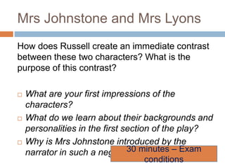 Blood brothers mothers comparison act 1 | PPTX
