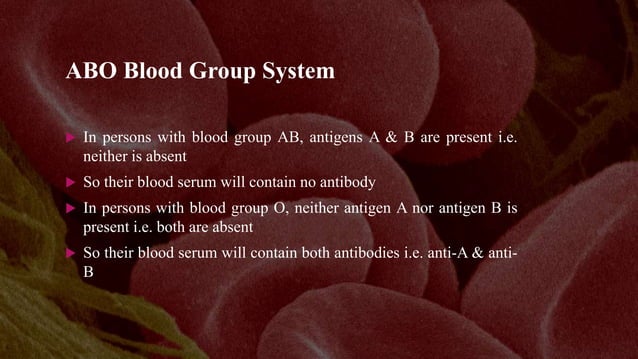 Blood, Blood Plasma and Blood group systems | PPT