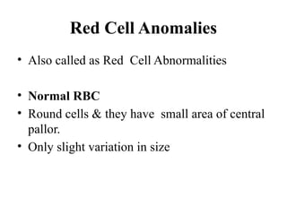 blood cell anomalies presentation(hematology) | PPTX