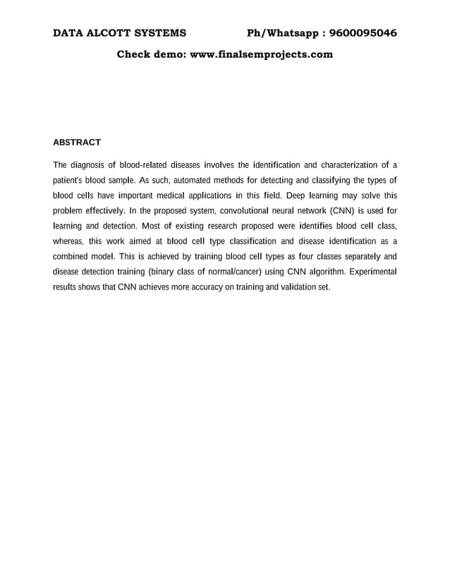 Blood cell classification using deep learning | PDF