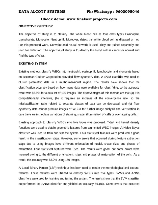 Blood cell classification using deep learning | PDF