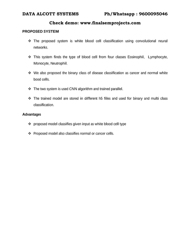 Blood cell classification using deep learning | PDF