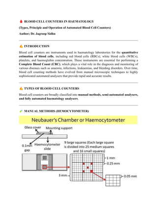 Comprehensive Overview of Automated Blood Cell Counters in Haematology ...