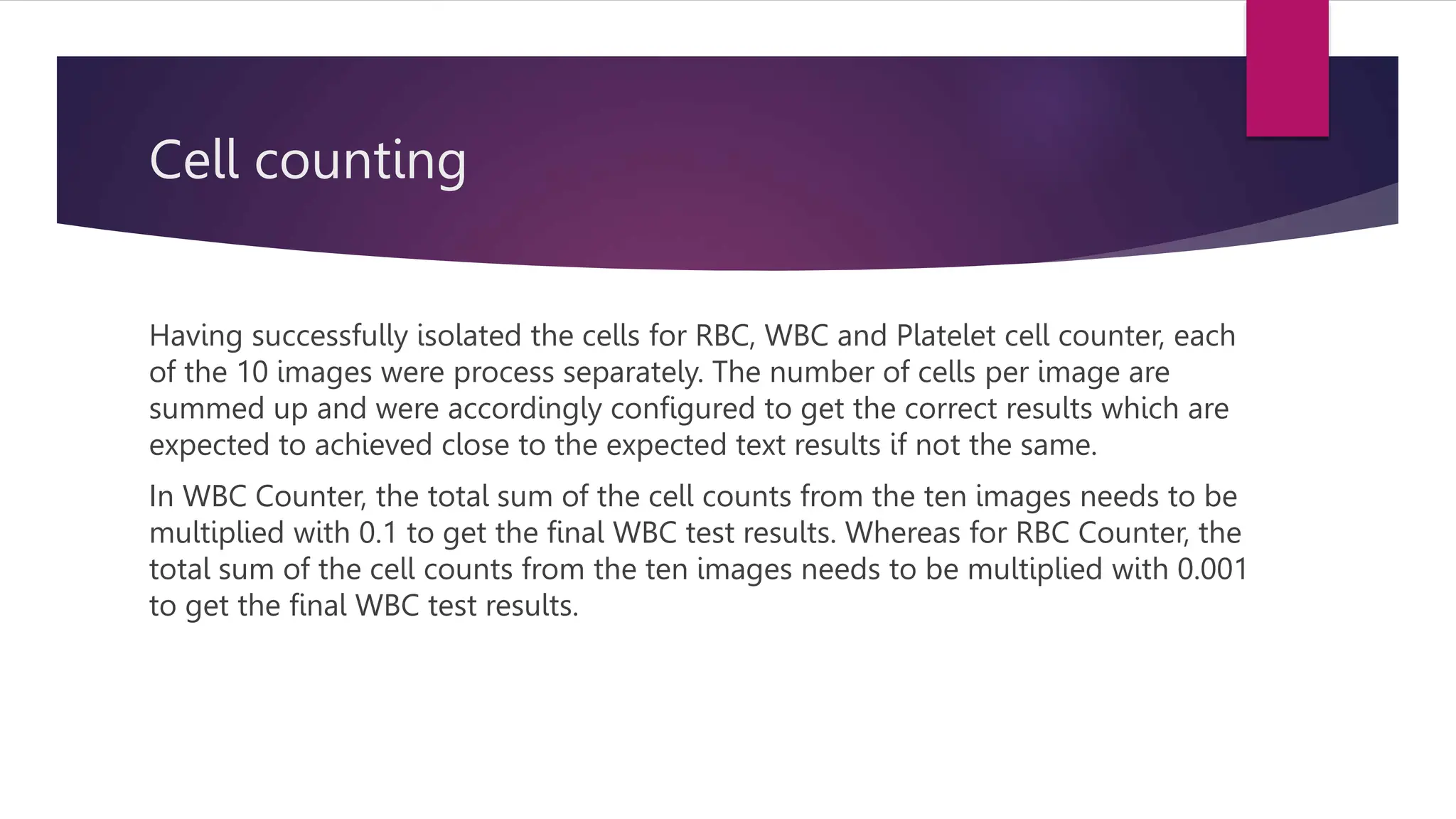 blood cells counting by using python open cv | PPTX