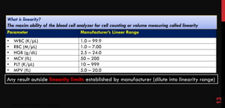 Blood cells counters types - linearity | PPT