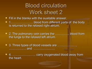 Blood circulatory system (heart) | PPT