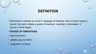 blood clotting. factors, mechanism and body response | PPTX