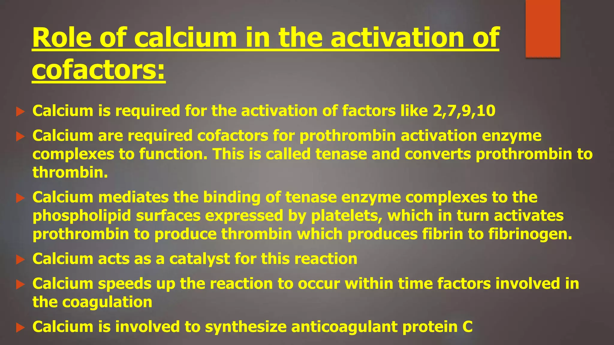 Blood clotting and role of calcium | PPTX