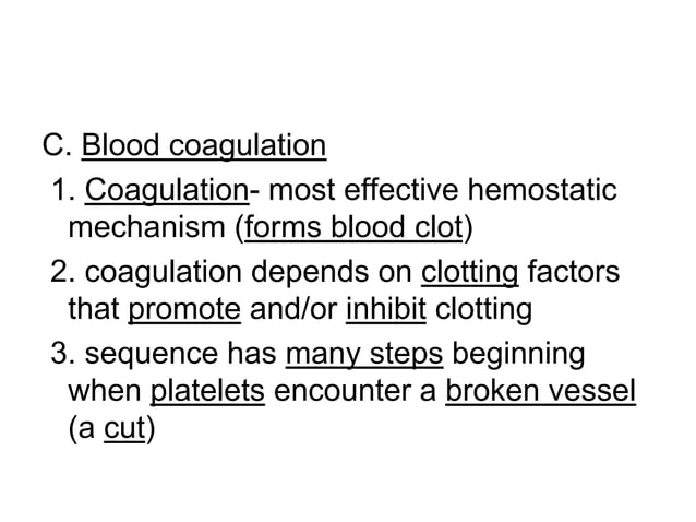Coagulation of blood of human body's blood | PPT
