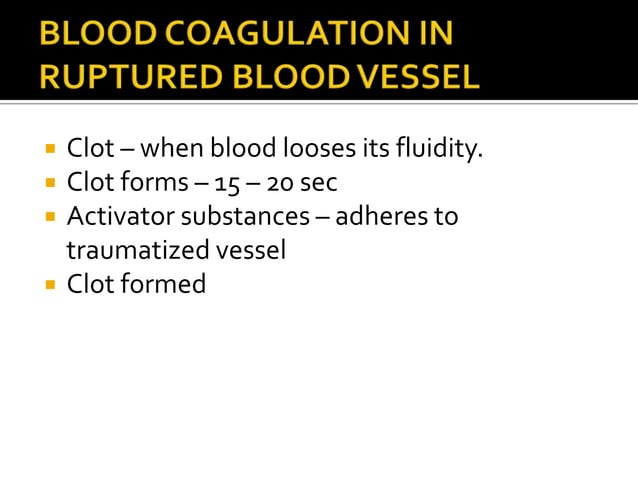 BLOOD COAGULATION & HEMOSTASIS.pptx | Blood Disorders | Diseases and ...