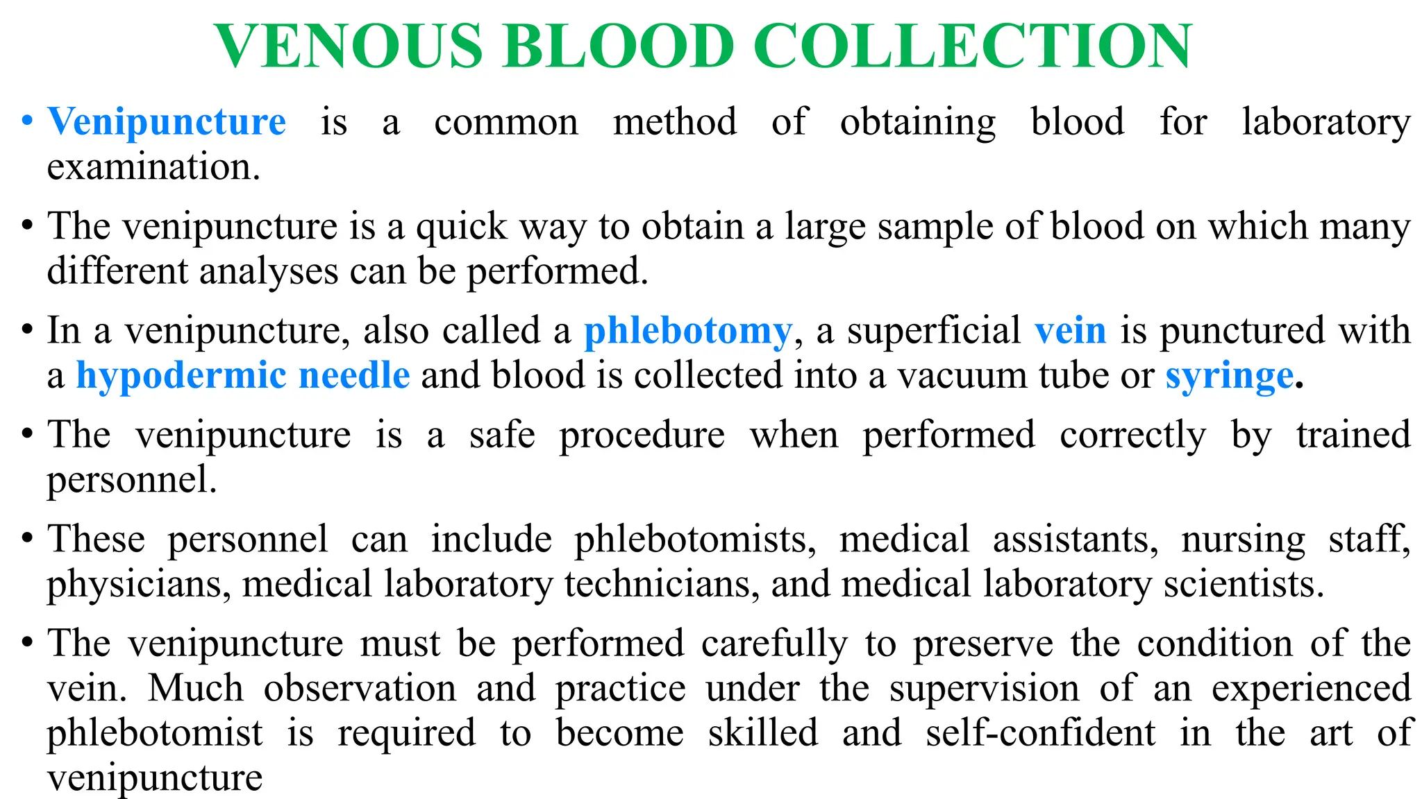 BLOOD COLLECTION METHODS AND PROCEDURE FOR STUDENTS | PPT