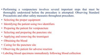 BLOOD COLLECTION METHODS AND PROCEDURE FOR STUDENTS | PDF