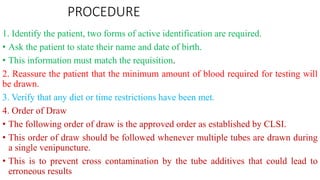 BLOOD COLLECTION METHODS AND PROCEDURE FOR STUDENTS | PDF