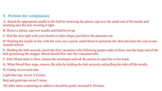 BLOOD COLLECTION METHODS AND PROCEDURE FOR STUDENTS | PDF