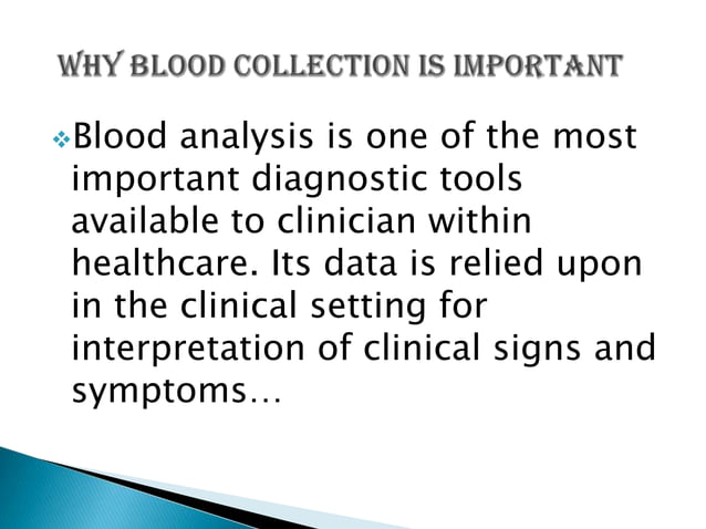 Blood collection and preservation | PPTX | First Aid | Injuries