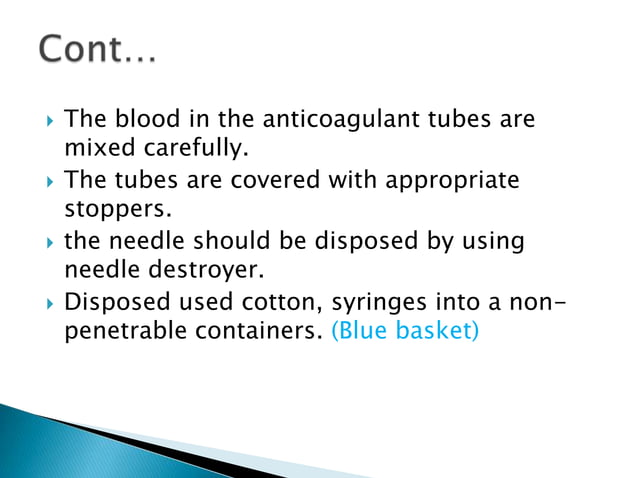 Blood collection and preservation | PPTX | First Aid | Injuries