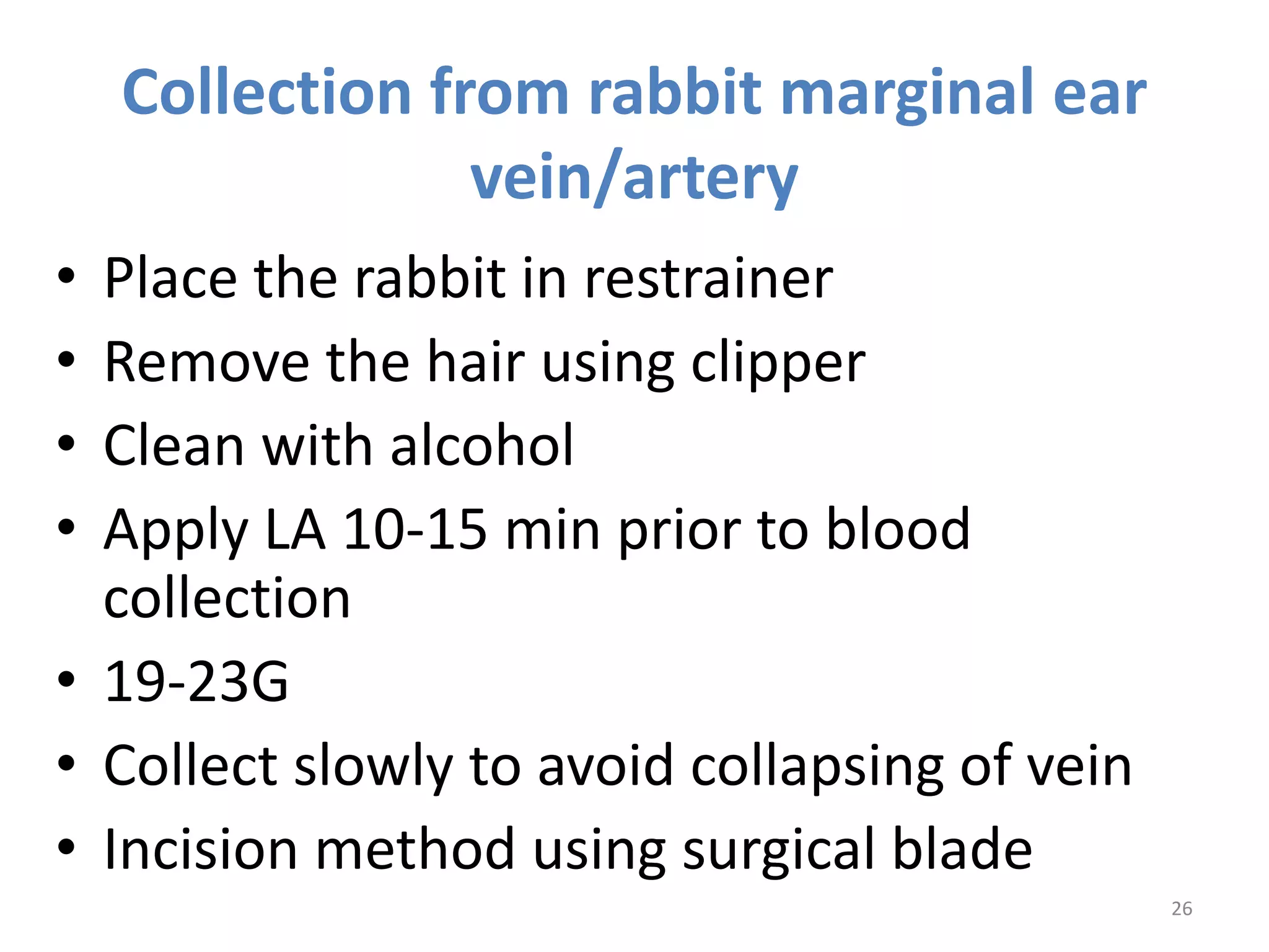 Blood collection, Anesthesia and Euthanasia techniques in laboratory ...