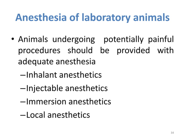 Blood collection, Anesthesia and Euthanasia techniques in laboratory animals | PPTX | Veterinary ...