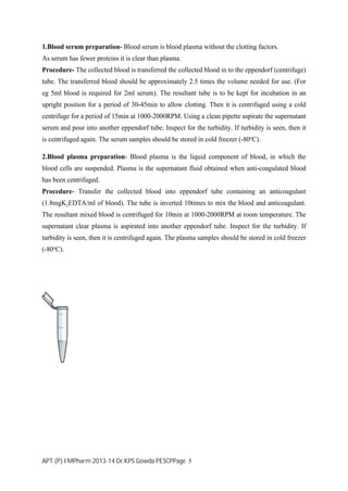 Blood collection in small animals and blood processing | PDF