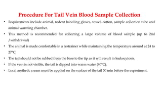 Blood Collection Techniques in Laboratory Animals | PPTX
