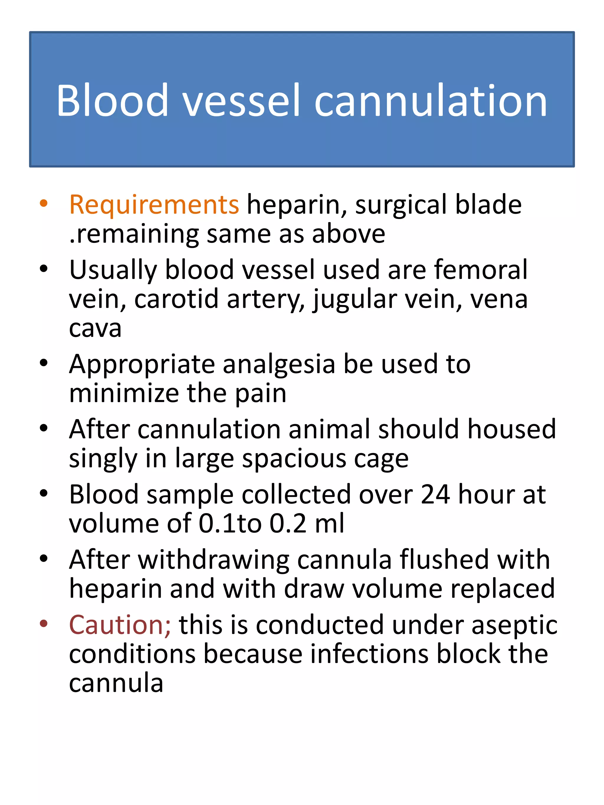 Blood collection techniques from laboratory animals | PPTX
