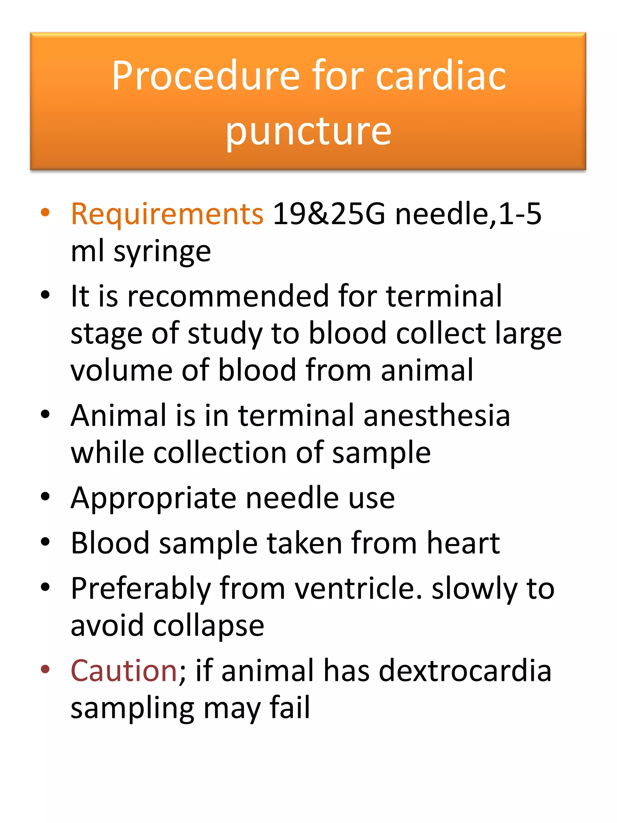 Blood collection techniques from laboratory animals | PPTX