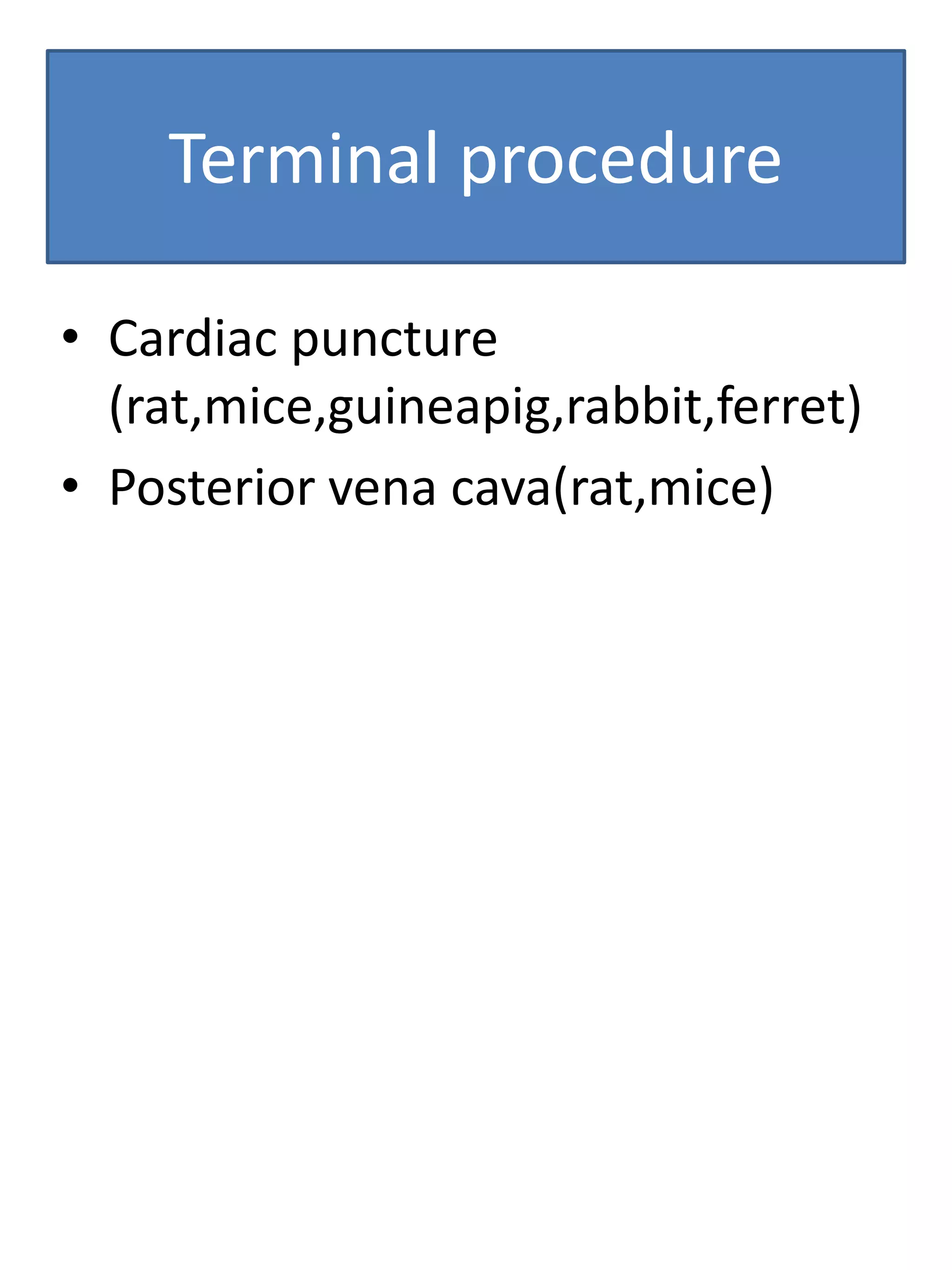 Blood collection techniques from laboratory animals | PPTX