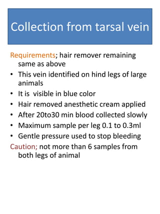 Blood collection techniques from laboratory animals | PPTX