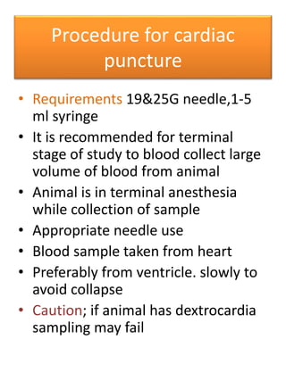 Blood collection techniques from laboratory animals | PPTX