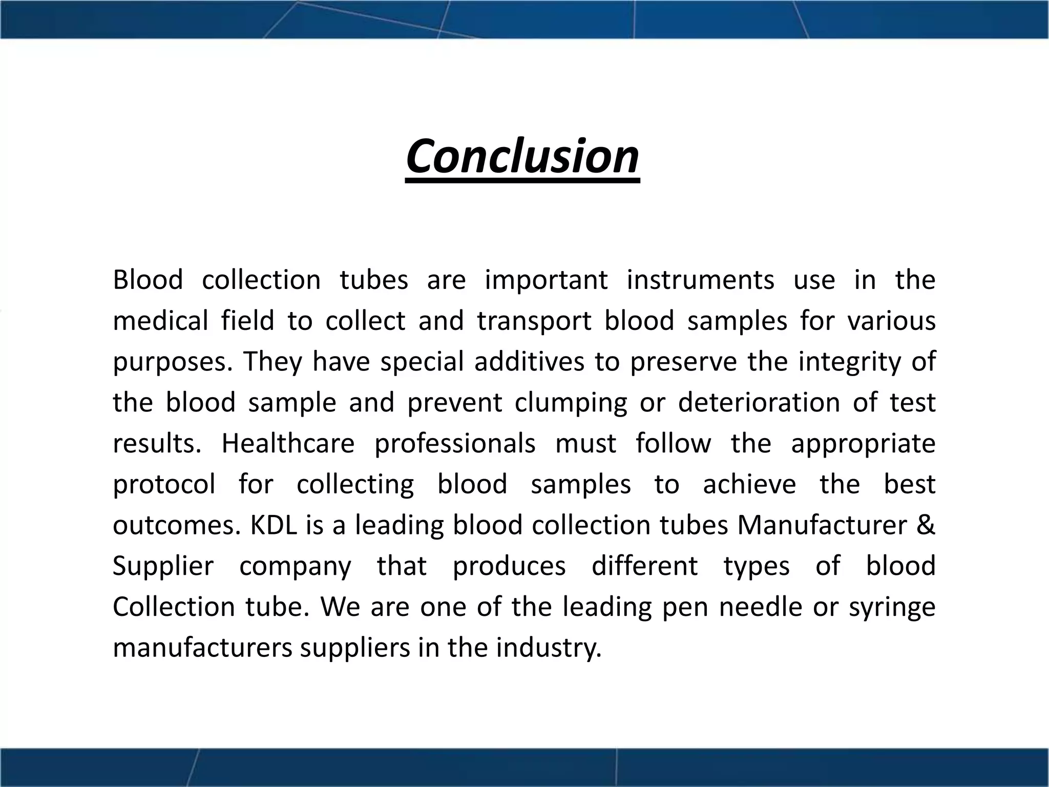 Blood Collection Tubes | PPTX