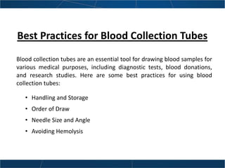 Blood Collection Tubes | PPTX
