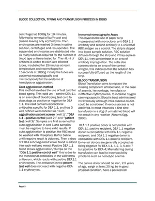 Blood collection,typing,and transfusion in dogs | PDF