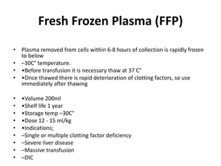 Blood component preparation blood banking | PPTX