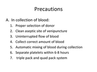 Blood component preparation blood banking | PPTX