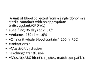 Blood component preparation blood banking | PPTX