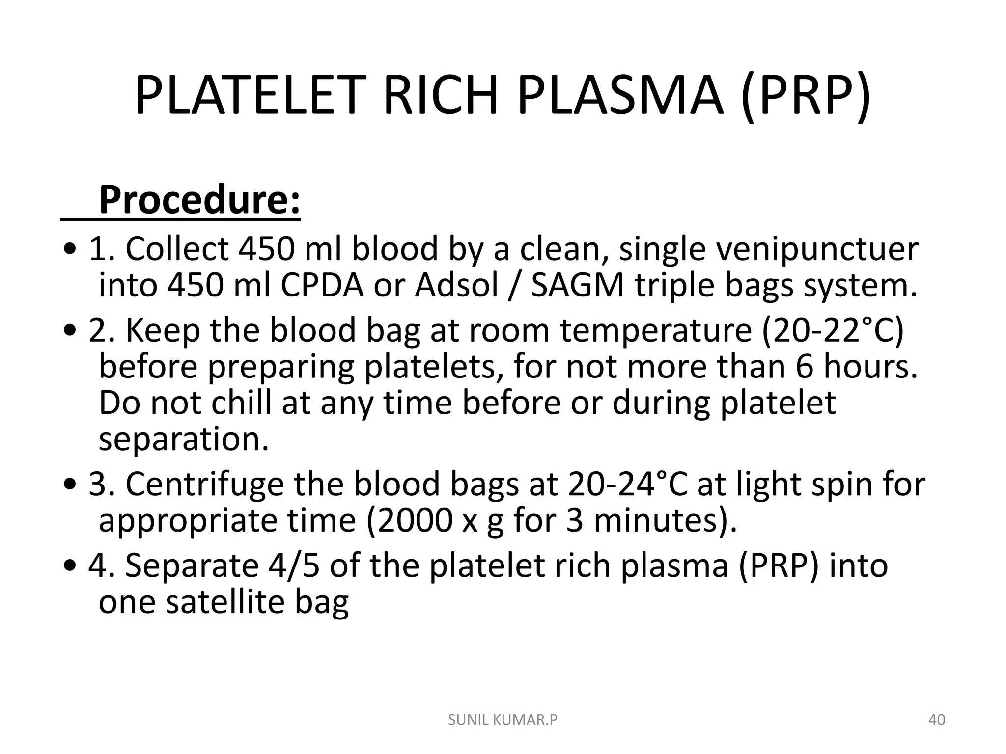 Blood component preparation | PPTX
