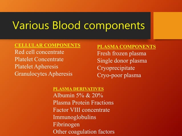 Blood component – Principles of separation & indication.pptx | Blood ...