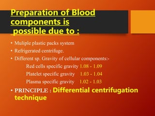 Blood component – Principles of separation & indication.pptx