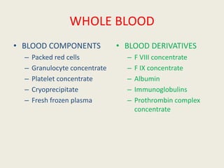 Blood components | PPTX
