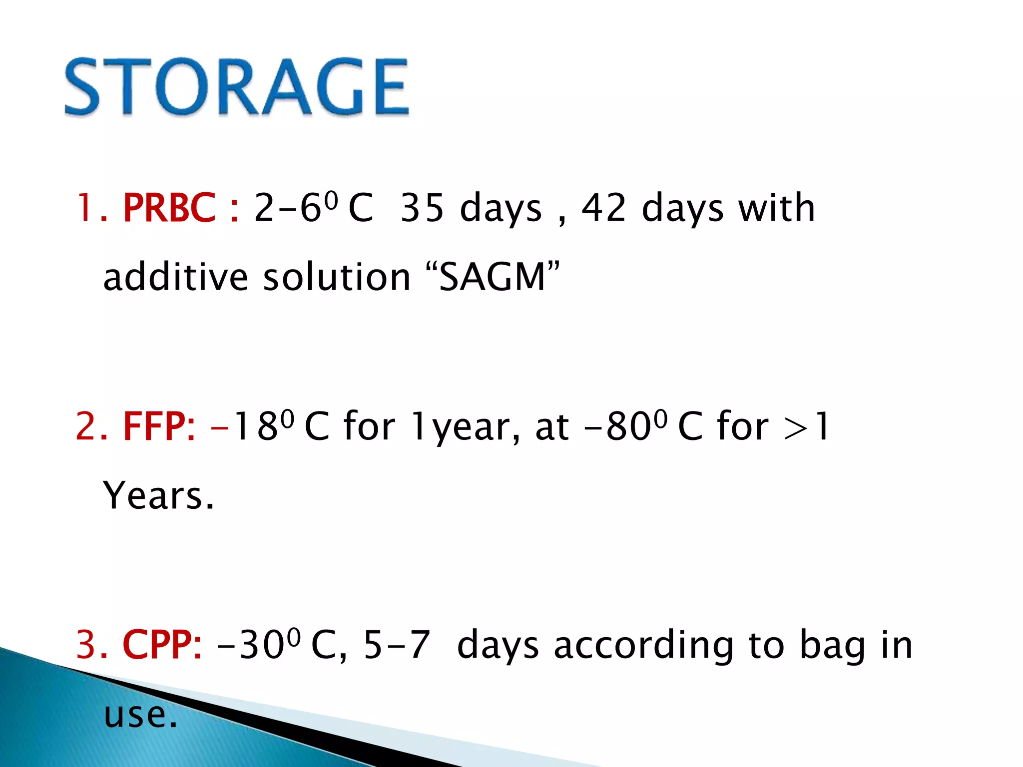 Blood component, sample collection, storage, preservation | PPTX