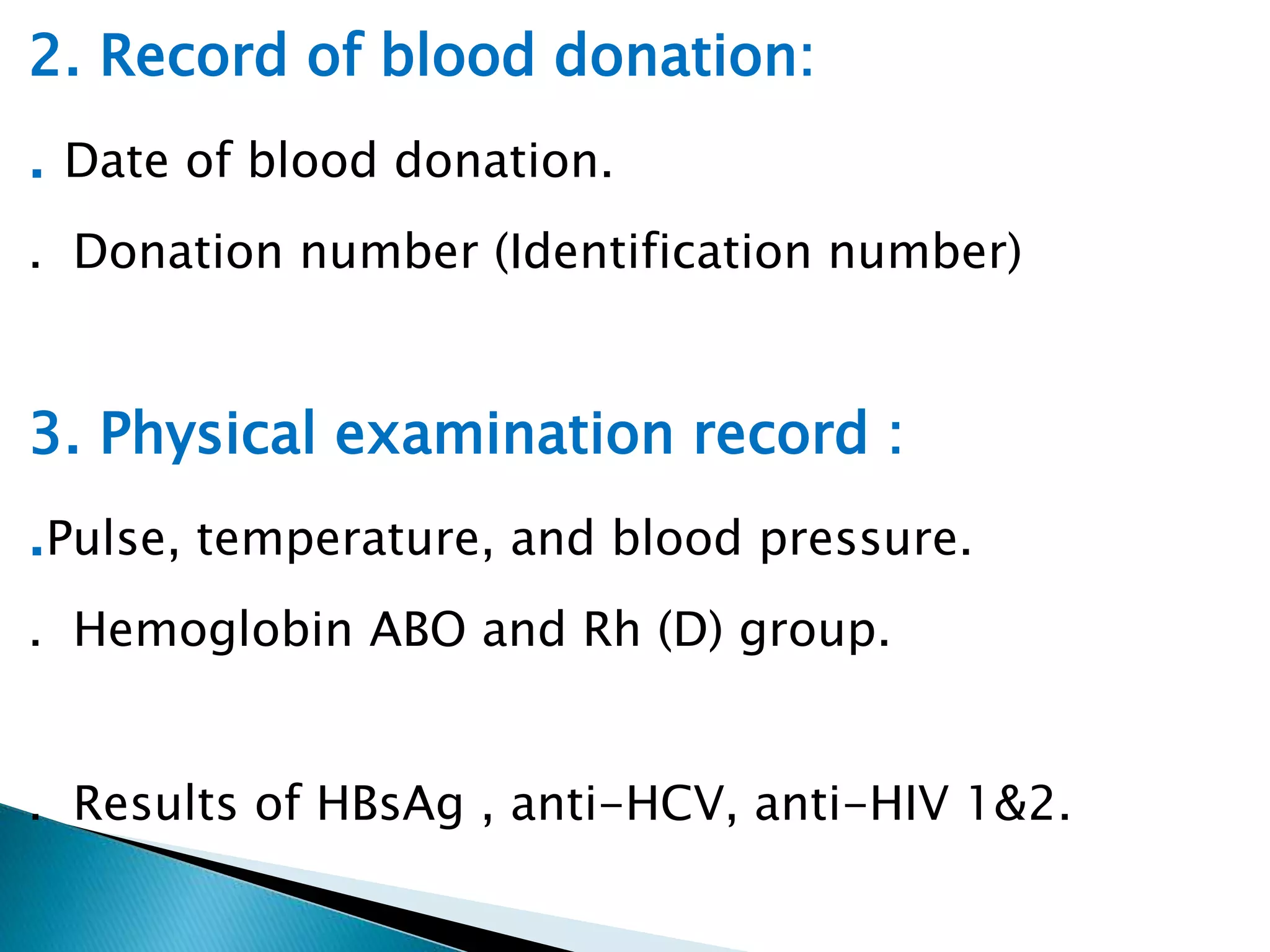 Blood component, sample collection, storage, preservation | PPTX