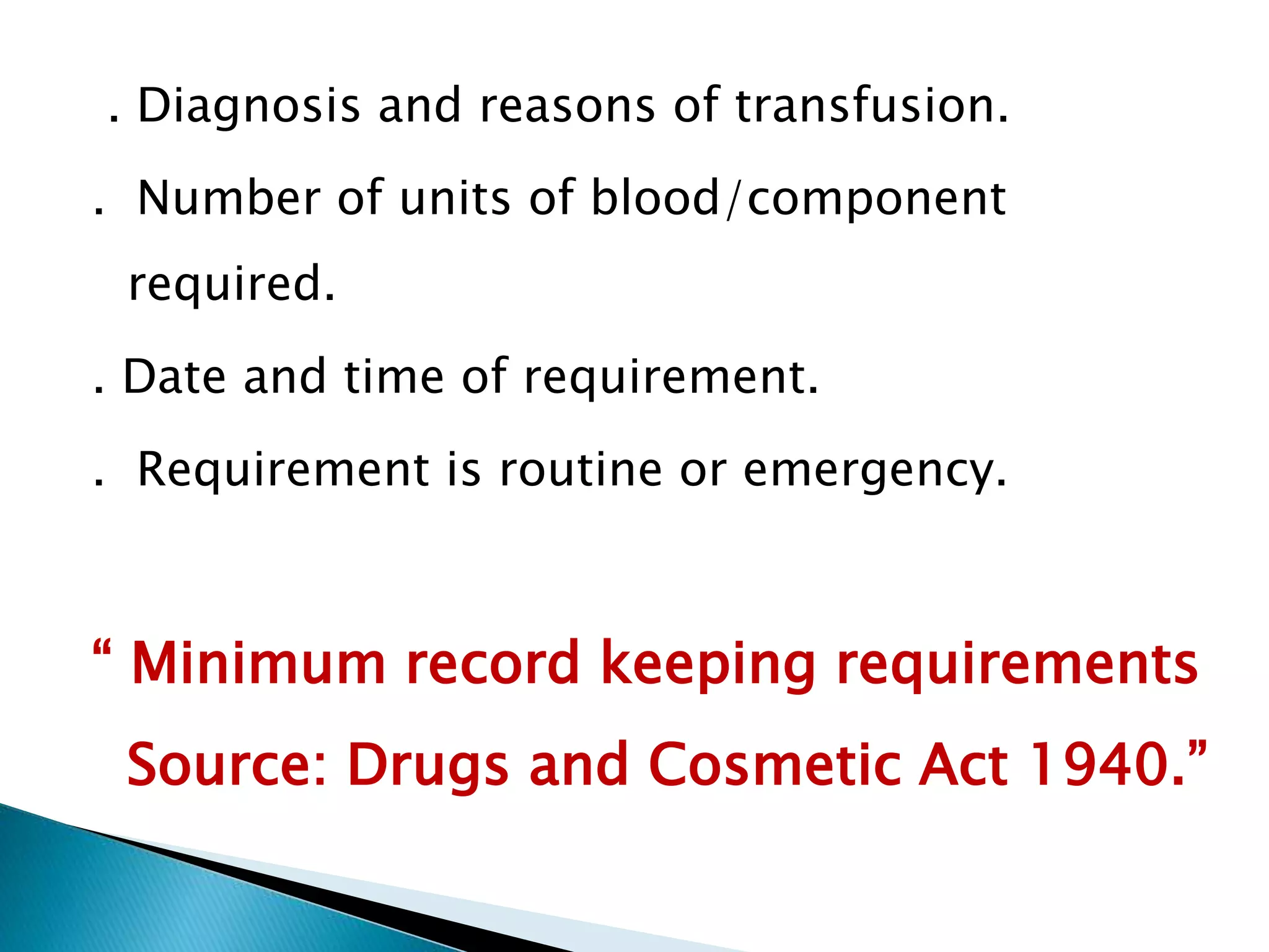 Blood component, sample collection, storage, preservation | PPTX