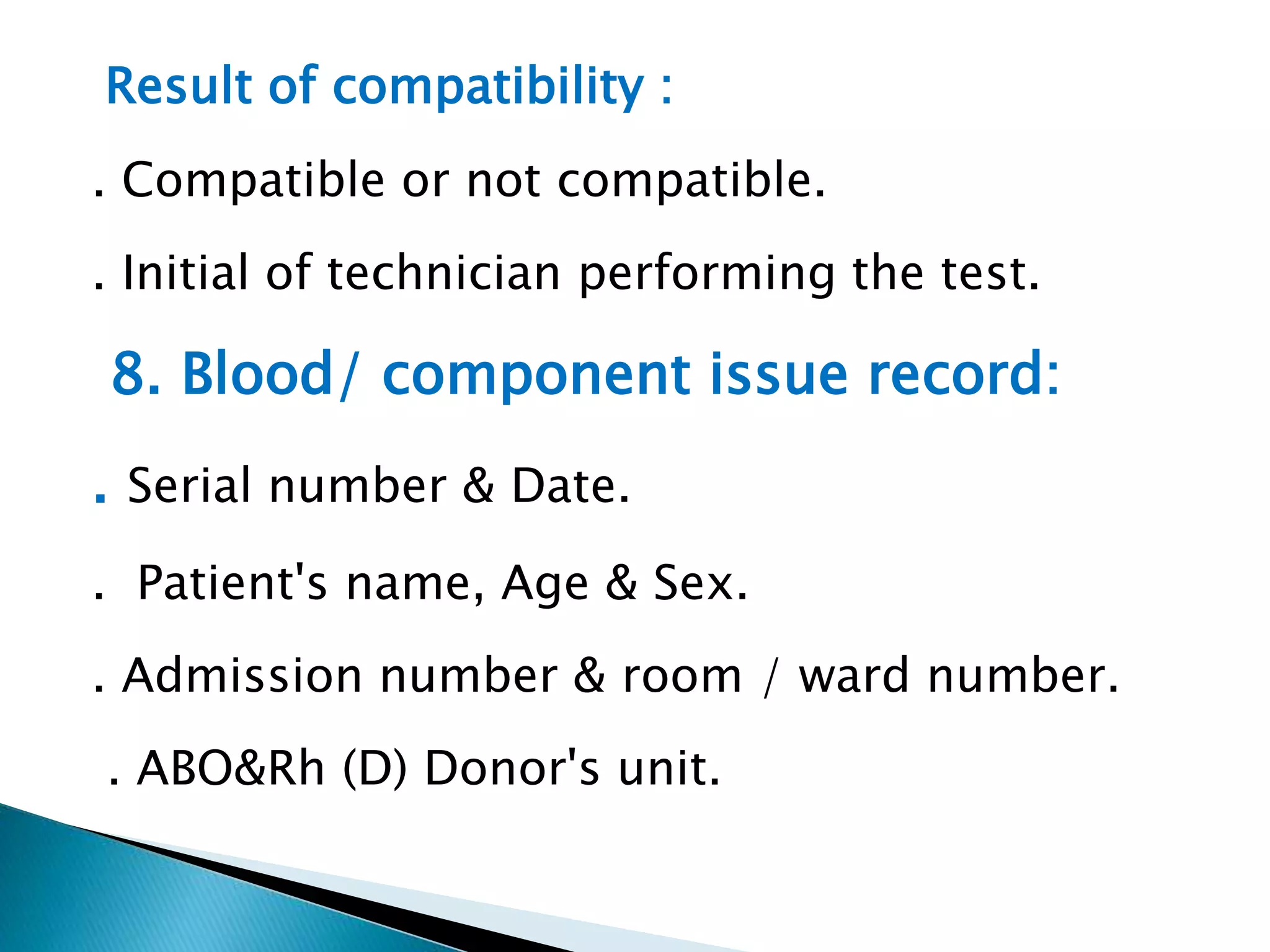 Blood component, sample collection, storage, preservation | PPTX