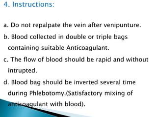 Blood component, sample collection, storage, preservation | PPTX