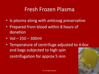 Blood components and plasma products | PPTX