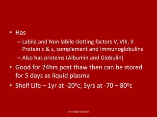 Blood components and plasma products | PPTX