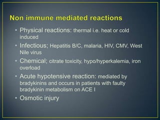 Blood components and transfusion reactions | PPT