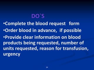 Blood components dosage and their administration | PPT