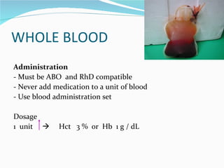 Blood components preparation and therapeutic uses final | PPT