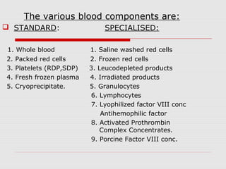 Blood component therapy aarti | PPT